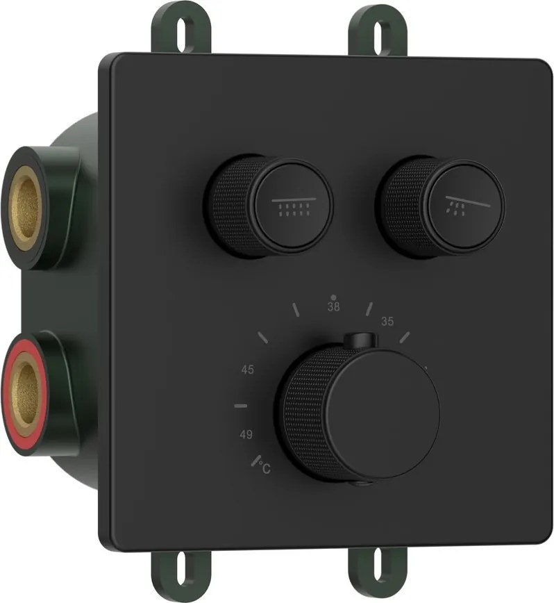 Sapho Sapho, SMARTSELECT podomítková sprchová baterie, box, 2 výstupy, černá mat, RP032B