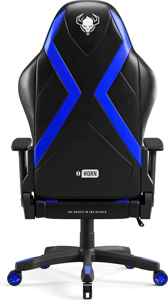 Herní židle z ekokůže Normal Size, černý-modrý: Diablo X-Horn 2.0