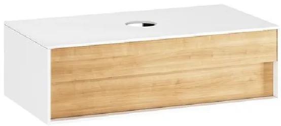 Ravak Step - Umyvadlová skříňka SD, 1000x540x305 mm, 1 zásuvka, bílá/dub X000001417