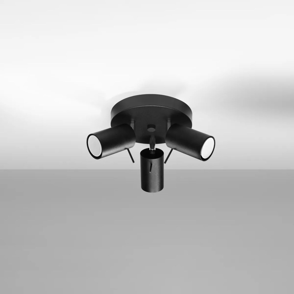 Sollux Lighting Stropní svítidlo RING 3P černé