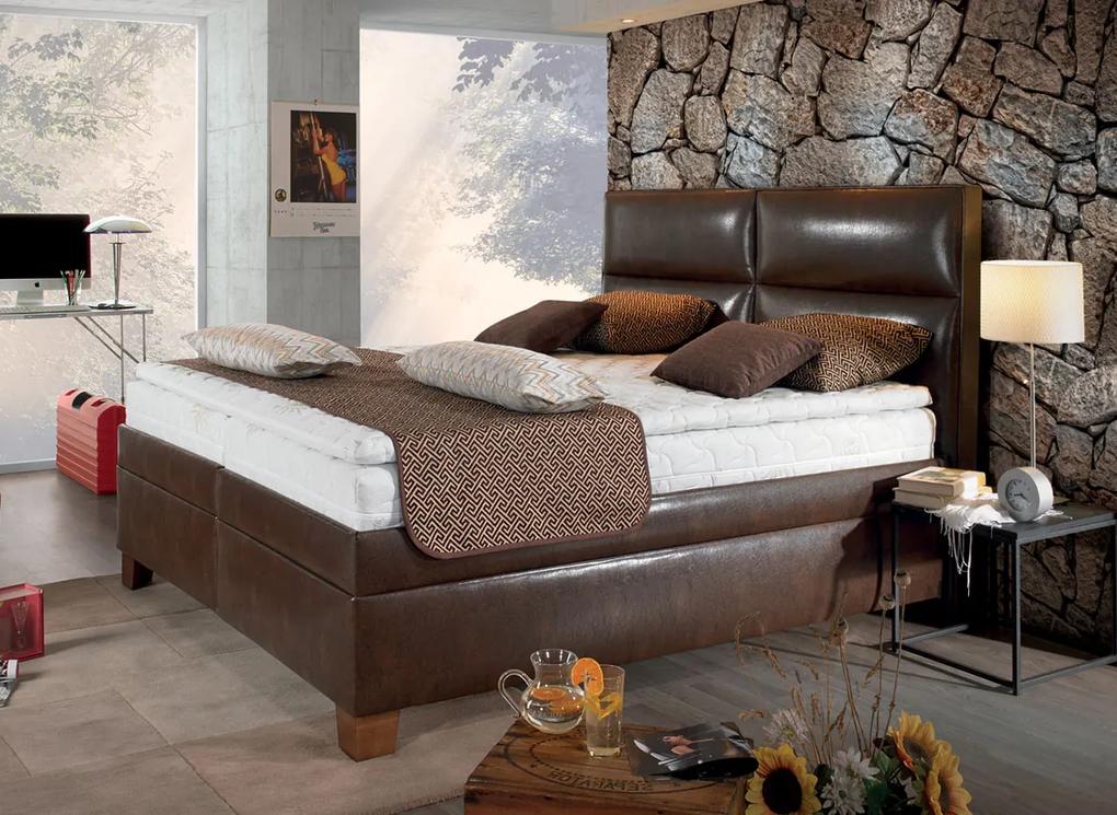 NEW DESIGN postele Designová boxspring postel LUIGI s úložným prostorem, 200×200 cm Velikost postele: 200 × 200 cm