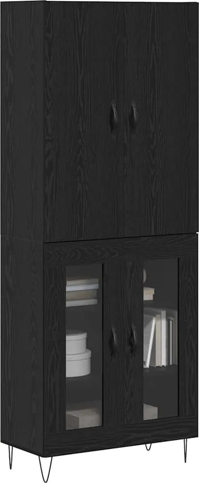 Vysoký bufet 2 ks Černý dub 69,5 x 34 x 180 cm Kompozitní dřevo 3403167