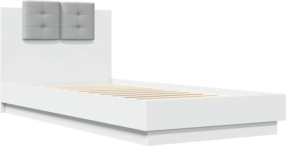 Rám postele s čelem bílý 90 x 200 cm kompozitní dřevo 3209940