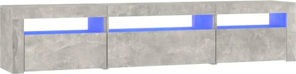 TV skříňka s LED osvětlením betonově šedá 195x35x40 cm 3152741