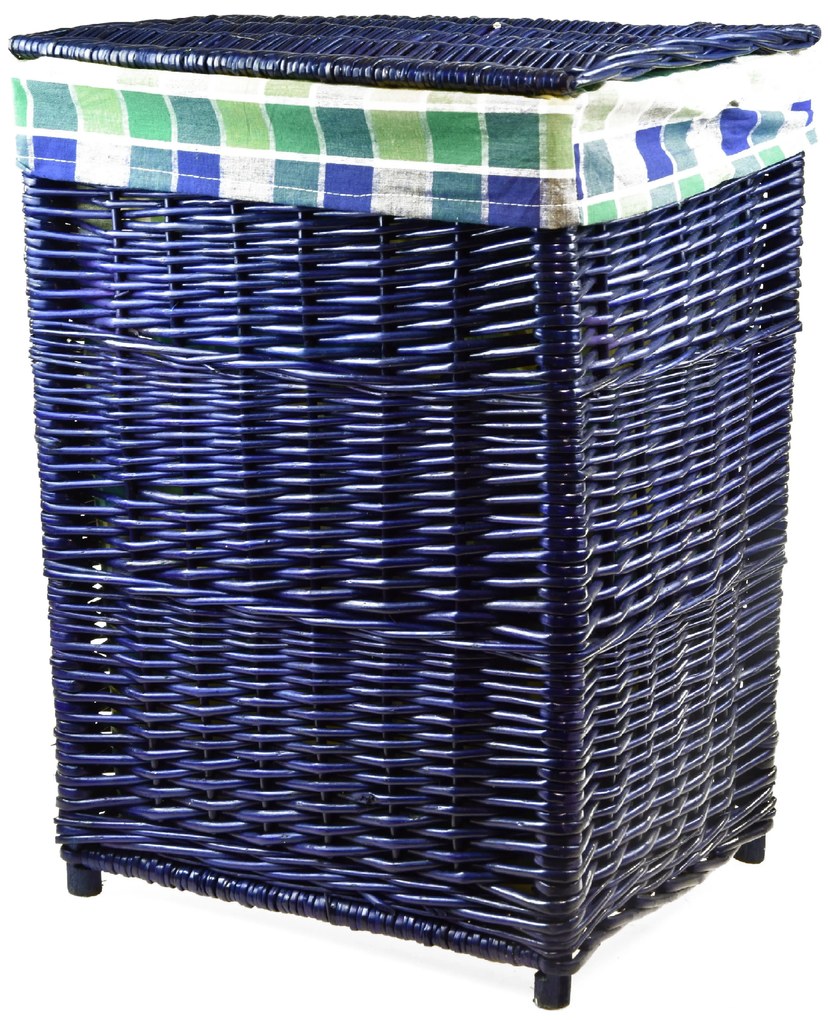 Vingo Proutěný koš na prádlo modrý Rozměry (cm): 44x40, v. 59