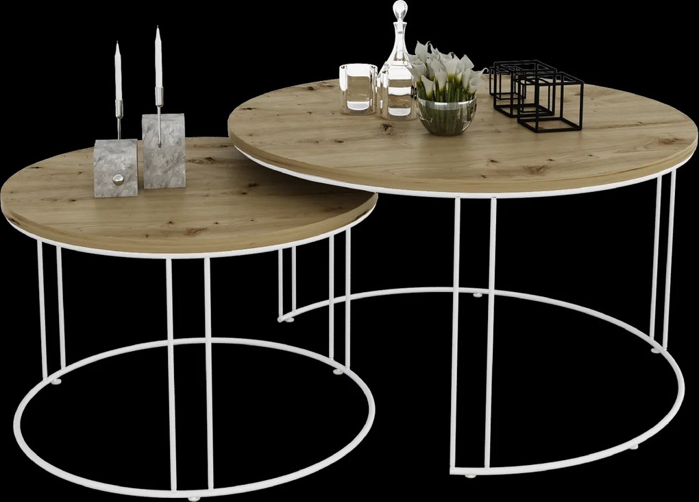 ADRK Furniture Konferenční stolek 2v1 ETTA CT-ETT-W-A