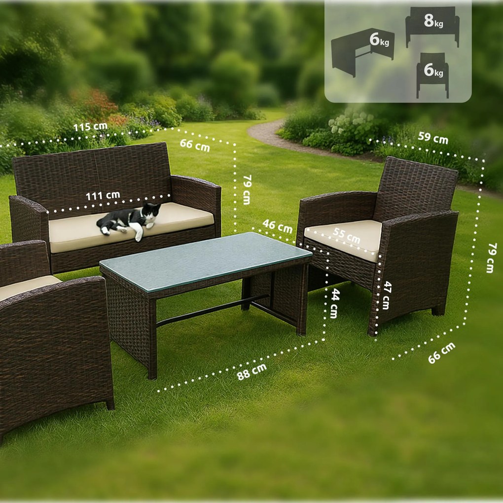 Sedací souprava Toruba - hnědá