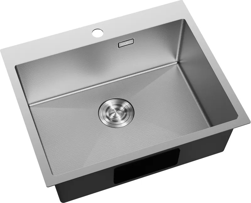 Mexen Solix, 1-komorový nerezový dřez 600 x 500 mm, broušená ocel, vzor voština, 6408601000-01HC
