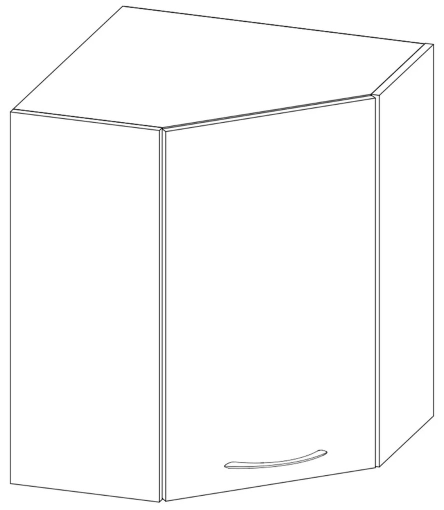 Závěsná rohová kuchyňská skříňka Livia 60 cm dub sonoma