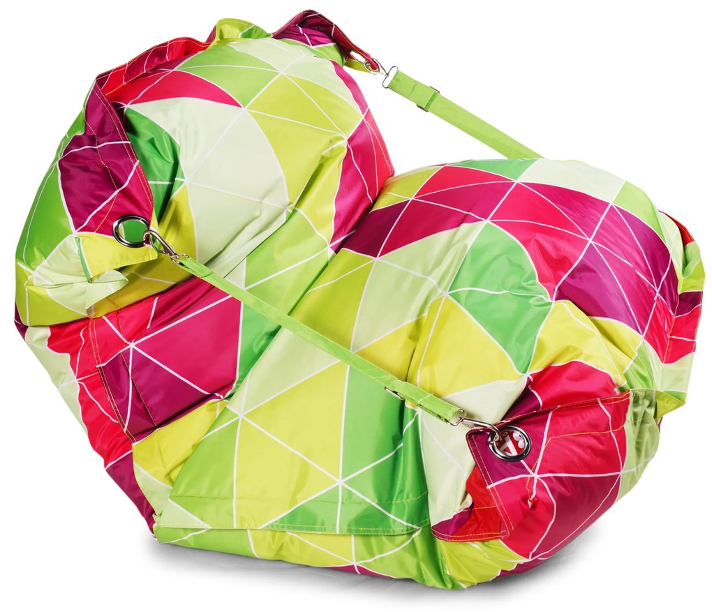 Beanbag Designový sedací vak 189x140 Triangle s popruhy