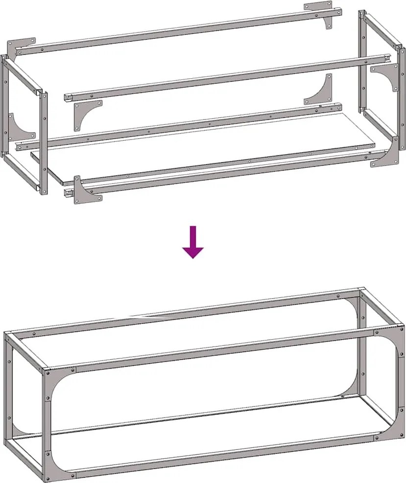vidaXL Stojan na palivové dřevo Ocel válcovaná za studena [864263] Barva: Bílá