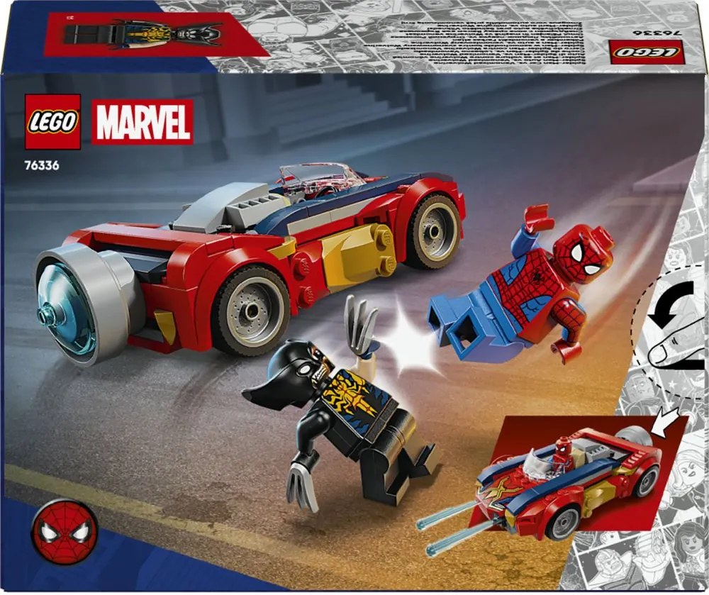 LEGO® Super Heroes 76336 Spider-Man a auto vs. venomizovaný Wolverine