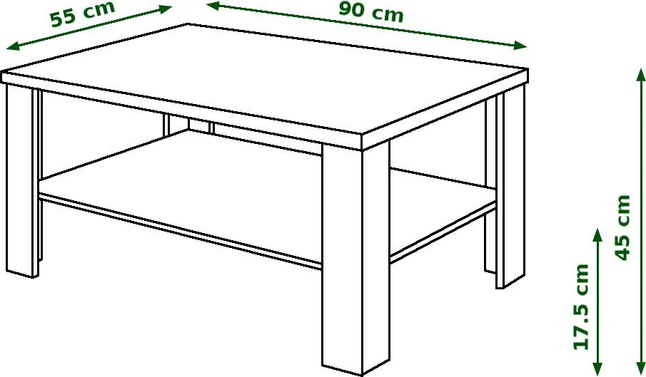 Mazzoni FALCO MINI 90x55 bílý, konferenční stolek