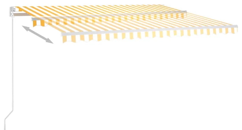 Ručně zatahovací markýza s LED světlem 400 x 350 cm žlutobílá,  3068983
