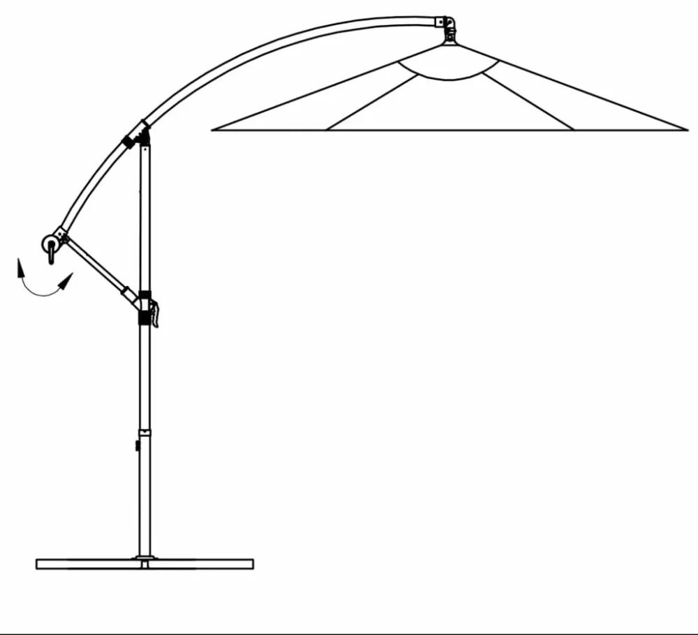 Konzolový slunečník s hliníkovou tyčí Ø 350 cm Bílá