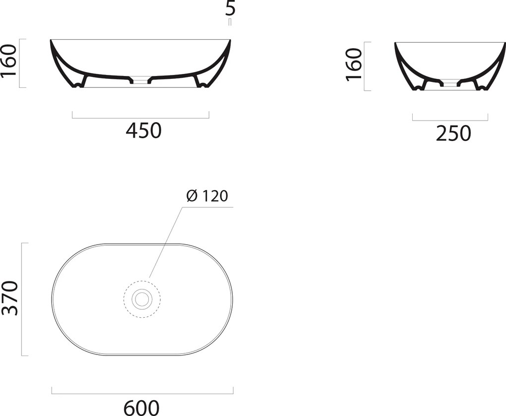 GSI Sapho Pura 883411 umyvadlo 60 x 37 cm