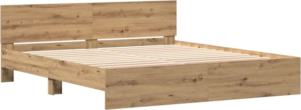 Rám postele s čelem s čelo Dub artisan 203 x 185 x 70 cm 3378500