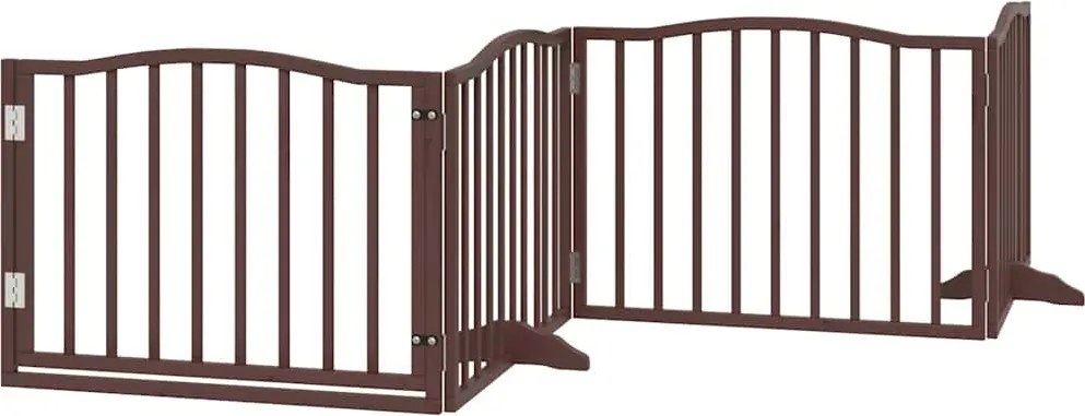 Zábrana pro psy s dvířky skládací 12 panelů hnědá 960 cm topol 3155636