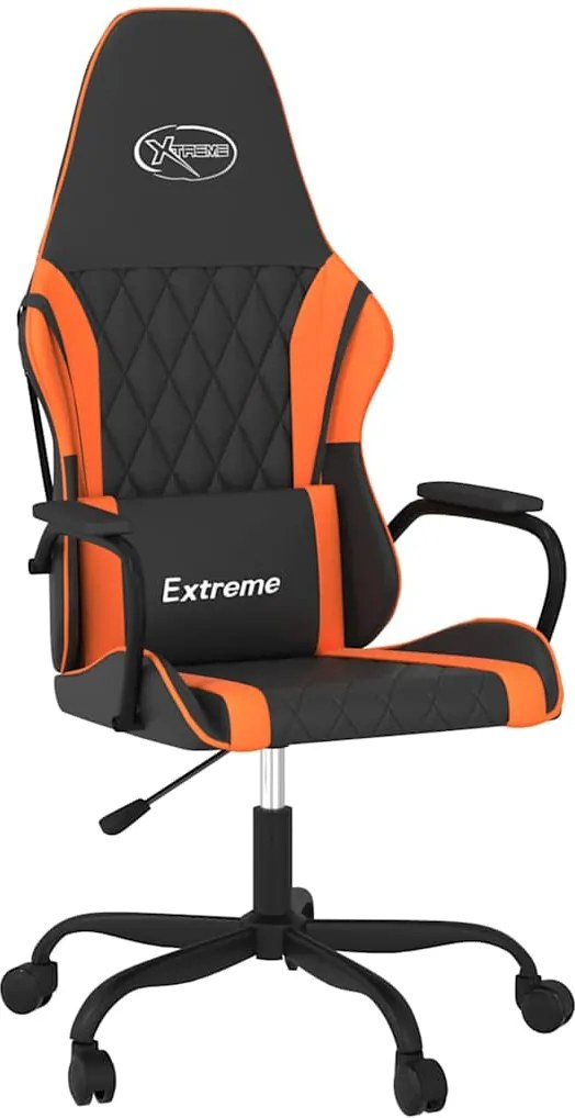 Herní židle černá a oranžová umělá kůže 3143781