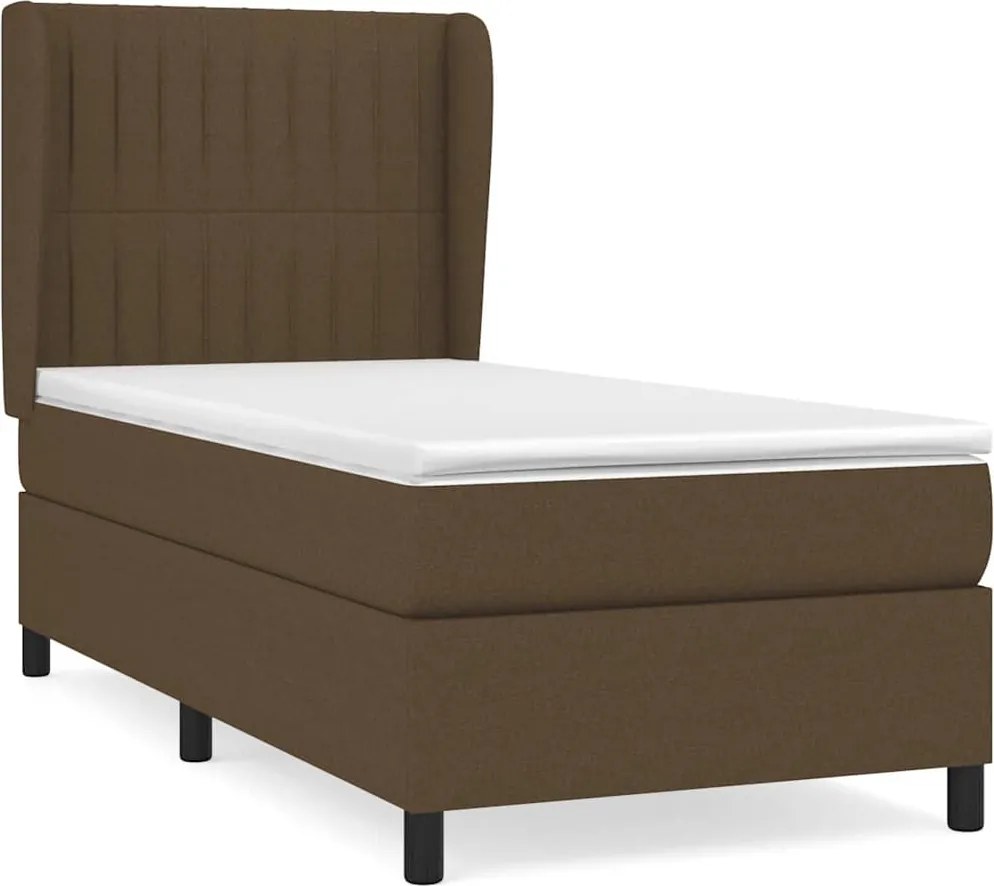 Box spring postel s matrací tmavě hnědá 80x200 cm textil 3128080