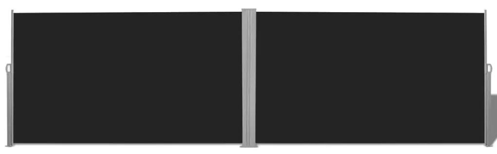 42181 vidaXL Zatahovací postranní markýza / zástěna, 180x600 cm, černá