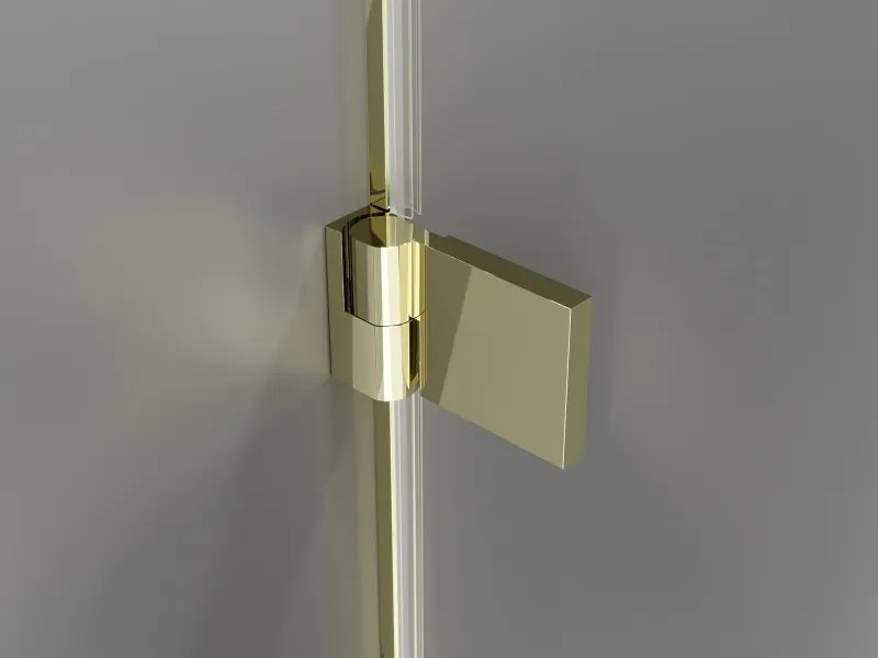 Mexen Lunar-B, pravostranný výklopný sprchový kout 95 x 90 cm, 8mm čiré sklo, zlatý profil, 832-095-090-50-00-P