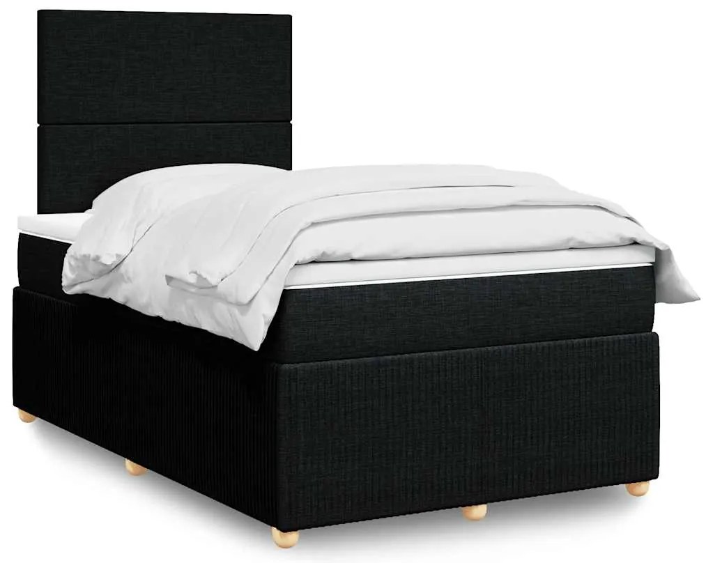 Box spring postel s matrací černá 120x200 cm textil 3292018