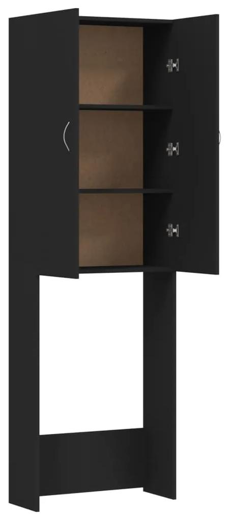 Skříňka nad pračku černá 64 x 25,5 x 190 cm - Default Title