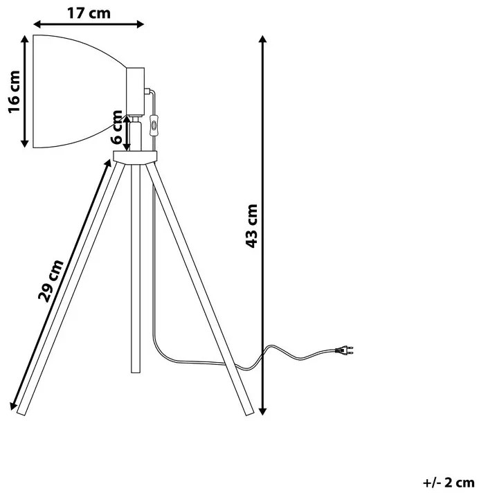 Kovová lampa 43 cm, bílá TAMEGA Beliani