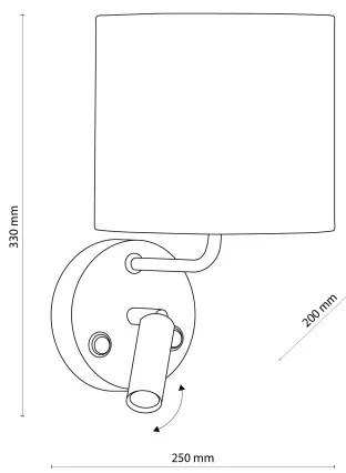 LED Flexibilní svítidlo RICHI 1xE27/15W/230V + LED/3W/230V bílá