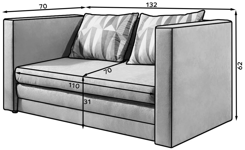 Eltap Rozkládací pohovka Neva Materiál a barva potahu: Sawana 21, Lima 67 - šedá