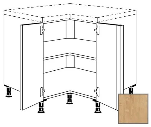 Nobilia 698.UDTE90.L Skříňka spodní rohová 90 cm dvoudveřová, dub