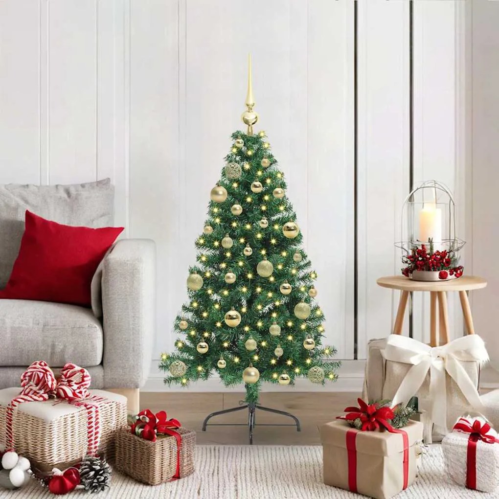Umělý osvětlený vánoční stromeček Zelená 120 cm PVC 3396993