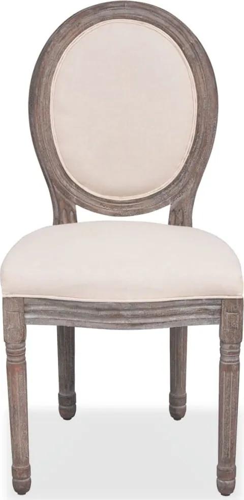 vidaXL Jídelní židle 4 ks krémové textil [244088]