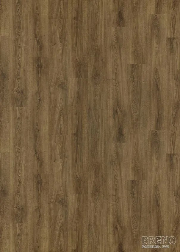 Breno PVC RENOTEX Sundance Oak 546 – tmavě hnědé dřevo, šíře 400 cm