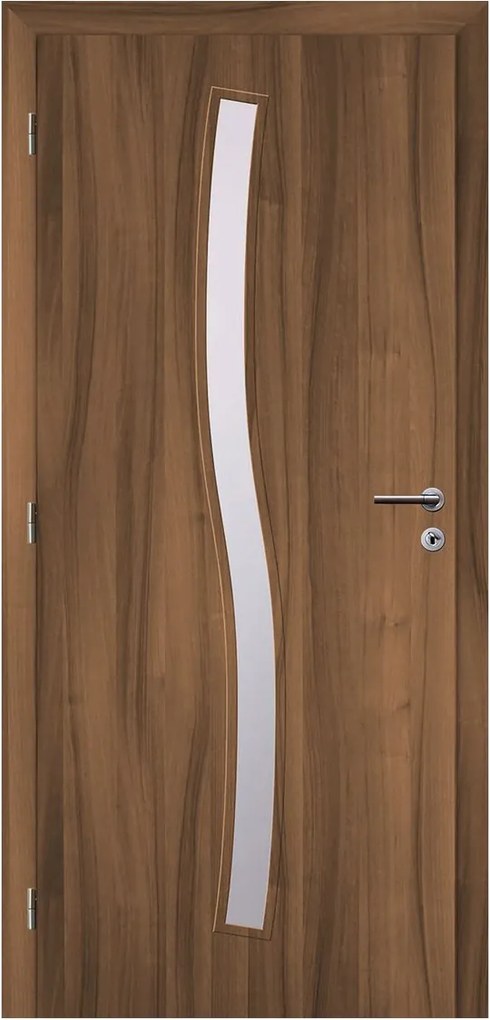 Solodoor Interiérové dveře Etta 1, 70 L, 70 × 197cm, fólie, levé, ořech královský, prosklené