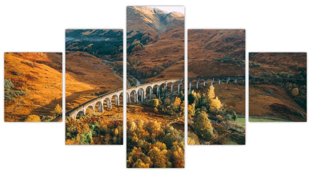 Obraz mostu ve skotském údolí (125x70 cm)