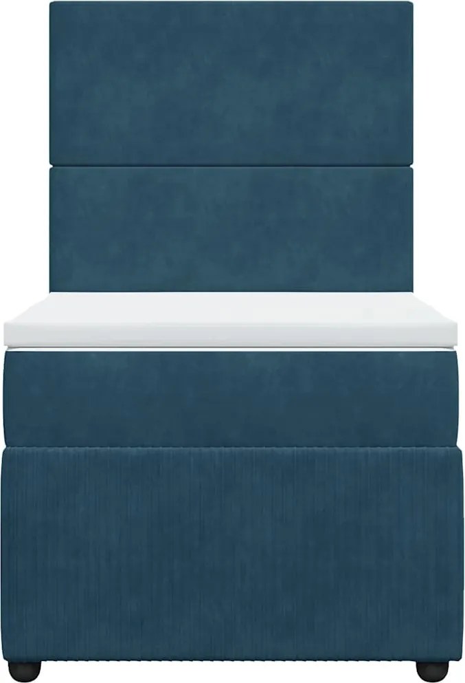 Box spring postel s matrací tmavě modrá 100x200 cm samet 3292260