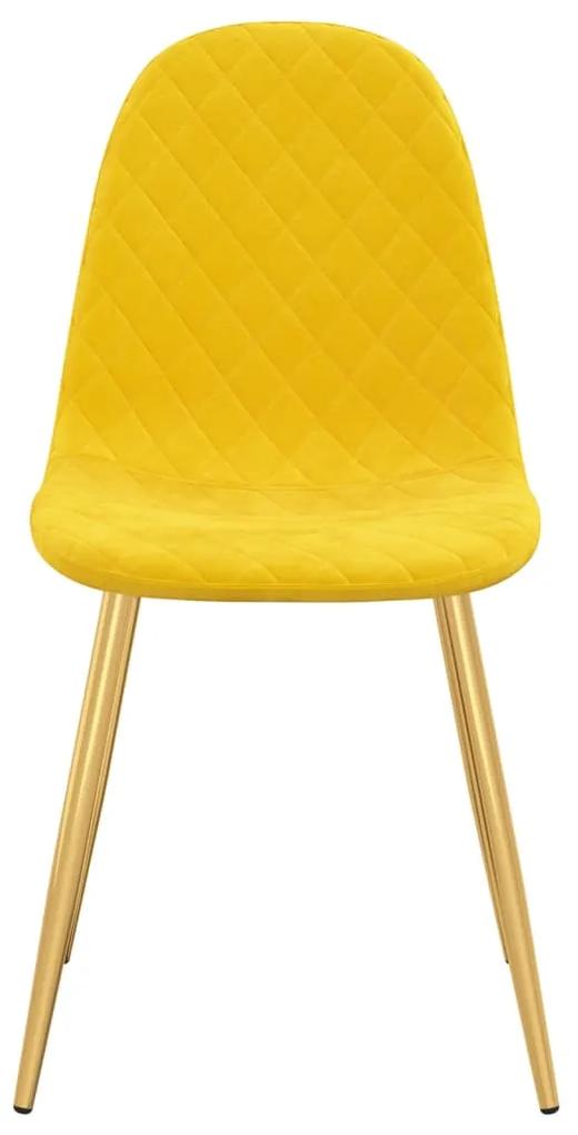 Jídelní židle Haber - 2 ks | hořčicově žluté