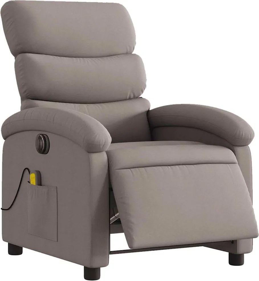 Elektrické masážní polohovací křeslo taupe textil 3203974