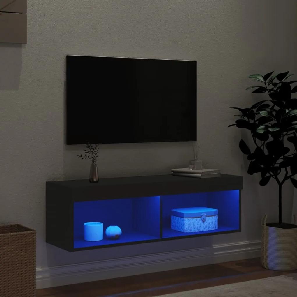 vidaXL TV skříňka s LED osvětlením 100 x 30 x 30 cm [837157] Barva: Bílá