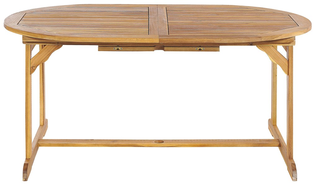 Zahradní stůl světlé dřevo 160/220 x 100 cm MAUI Beliani