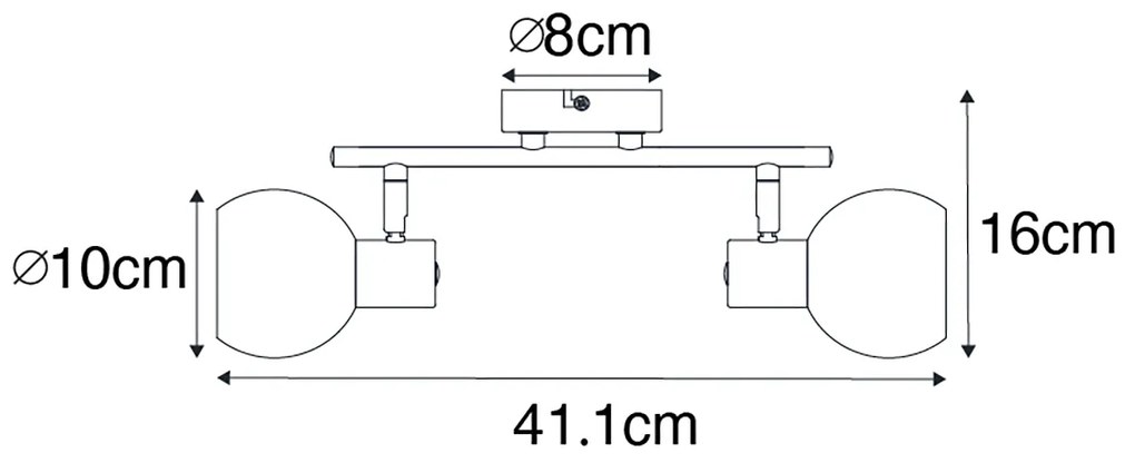 Chytré stropní svítidlo černé s kouřovým sklem vč. 2 Wi-Fi P45 - Vidro