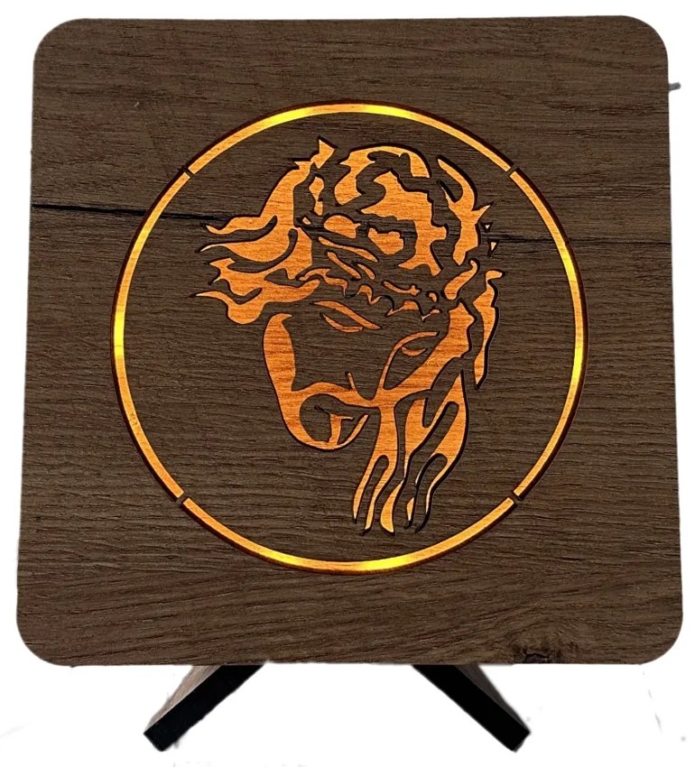 Li-Go "Ježíš s trnovou korunou" lampa 19x19cm provedení povrchu: dub světlý