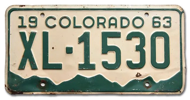 Americká SPZ Colorado 1963 Mountains XL-1530