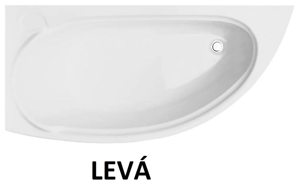 BESCO Asymetrická vana MINI Nožičky k vaně - Bez nožiček, Rozměr vany - 150 × 70 cm, Způsob provedení - Levé - VANMINI150L