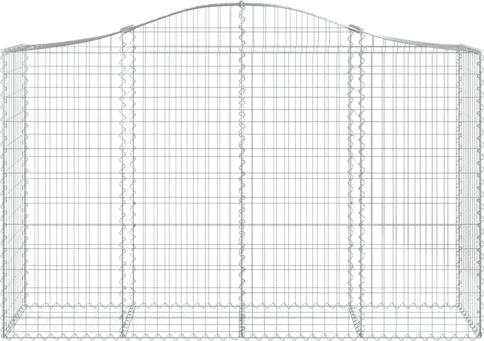 Klenuté gabionové koše 3 ks 200x50x120/140cm pozinkované železo 3145662