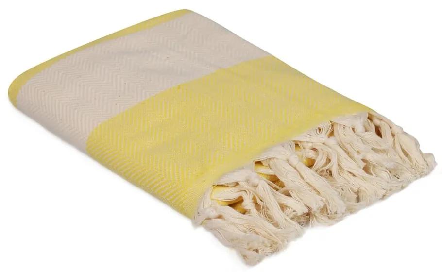 Žlutý ručník Ocean, 180 x 100 cm