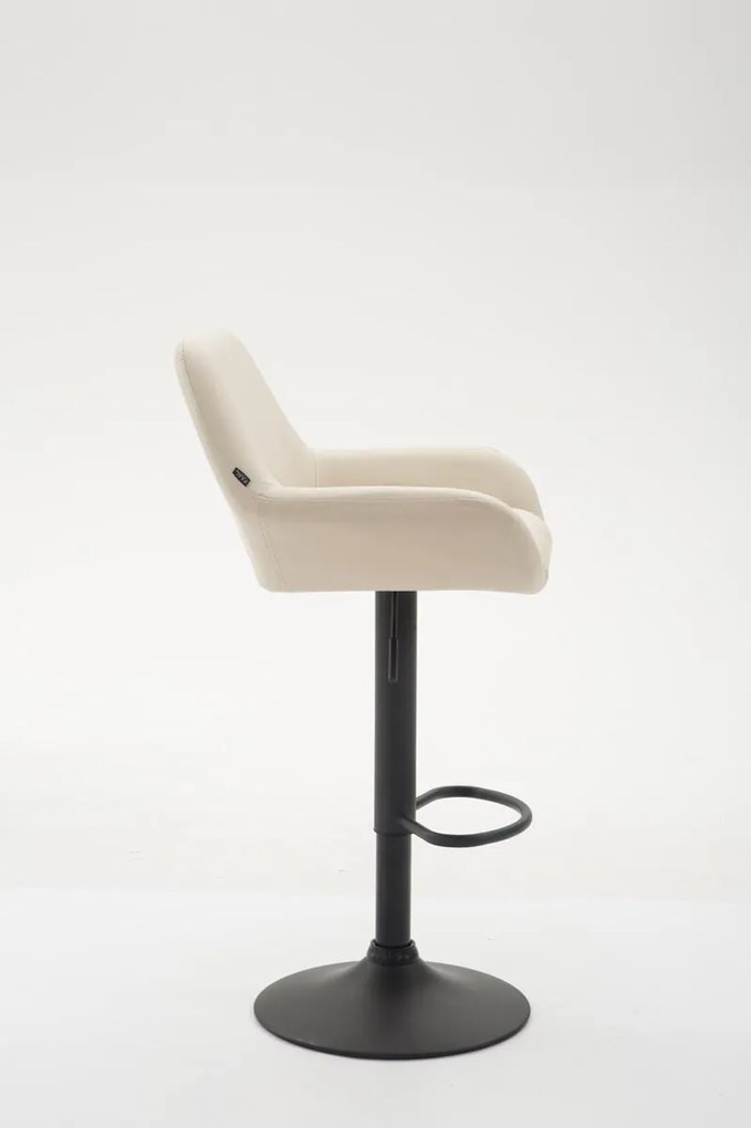 Barová židle Romsey - umělá kůže - černý rám | krémová