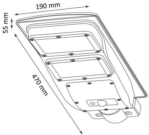 LED Solární pouliční lampa se senzorem STREET 2xLED/6W/3,2V IP65 + DO